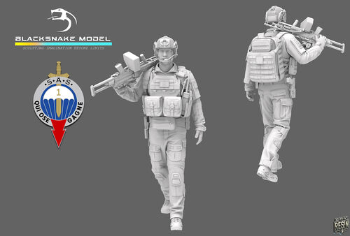 NEW! BlackSnake Model SAS-07-16 French Modern SAS - 1st Marine Infantry Parachute Regiment Soldier 7 (1 Figure)
