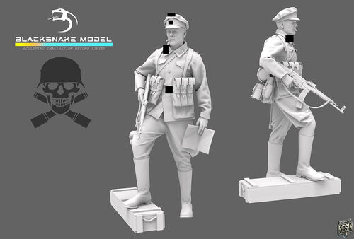 NEW! BlackSnake Model Waffen-01-16 German WWII Waffen SS Soldier No.1 - Untersturmfuhrer (1 Figure)