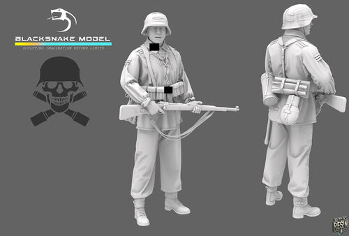 NEW! BlackSnake Model Waffen-02-16 German WWII Waffen SS Soldier No.2 (1 Figure)