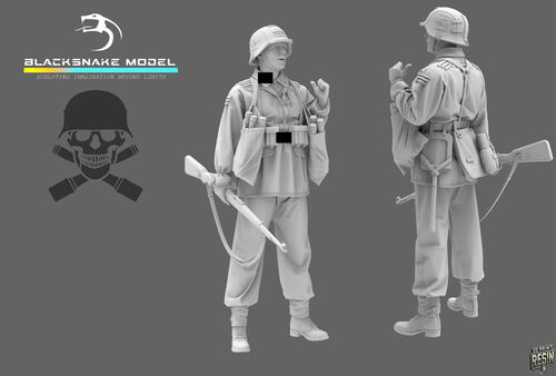 NEW! BlackSnake Model Waffen-12-16 German WWII Waffen SS Soldier No.12 (1 Figure)