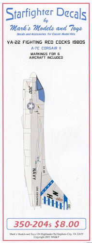 Starfighter Decals 350204S VA-22 Fighting Redcocks CVW-11 (1980's)