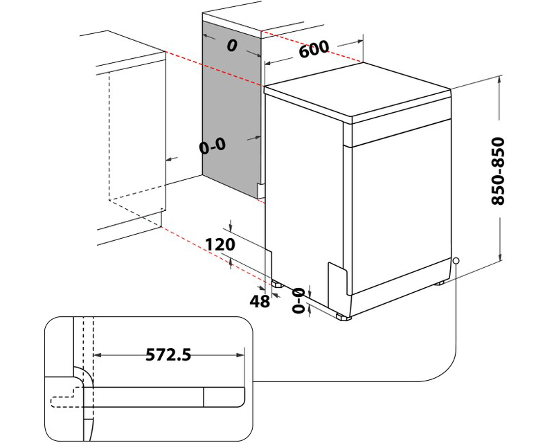 WHIRLPOOL WH4FFC14BN6W mašina za pranje sudova - 60cm