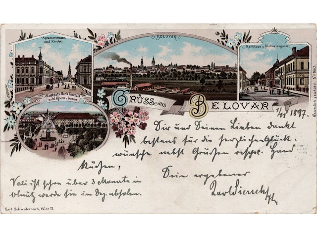 Bjelovar 1897 - Litografija - Srpska crkva