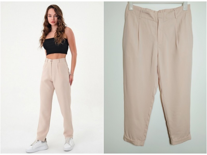 **H&M** pantalone sa viskoim strukom, KAO NOVO - Vel.40
