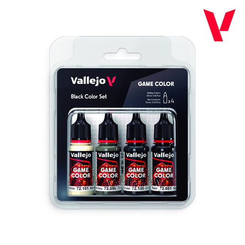 NEW! Vallejo 72393 Black Color Set