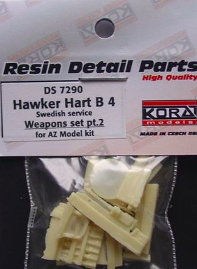 Kora Models DS7290 Hawker Hart B 4 -Swedish-Weapons set II