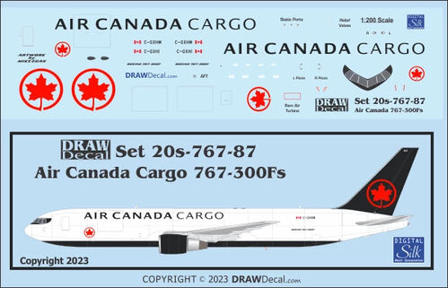 Draw Decal 20-767-87 Boeing 767-300F - Air Canada Cargo