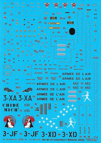 Berna Decals 48161 Dassault Mirage 2000 D based at Nancy-Ochey (3 schemes)