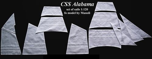 HiSModel S447 Alabama - set of sails for model by Manoli
