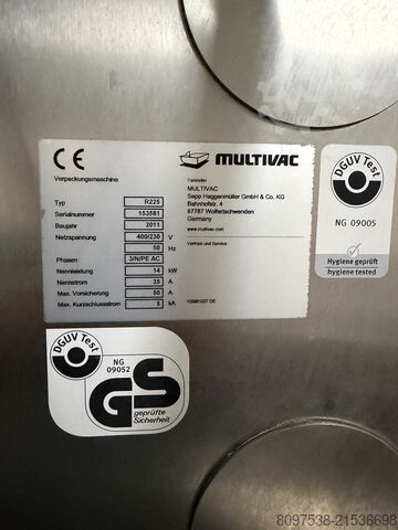 Multivac termoformirna mašina R225, godište 2011
MULTIVAC R225