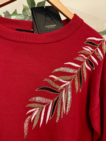 ALTAMIRA MILANO Fire Red Sweater - NOVO