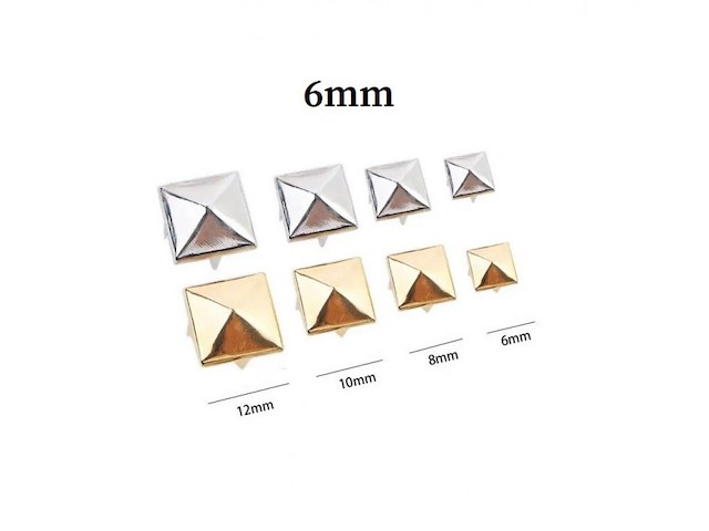 Dekorativne nitne u obliku piramide (10 kom.) - 6mm