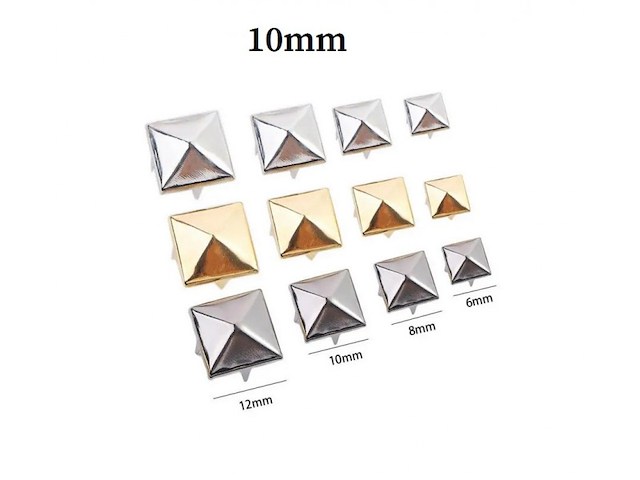 Dekorativne nitne u obliku piramide (10 kom.) - 10mm