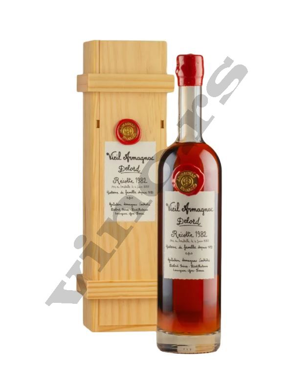 Delord Armagnac Recolte 1982 Wooden Box 0,5 L