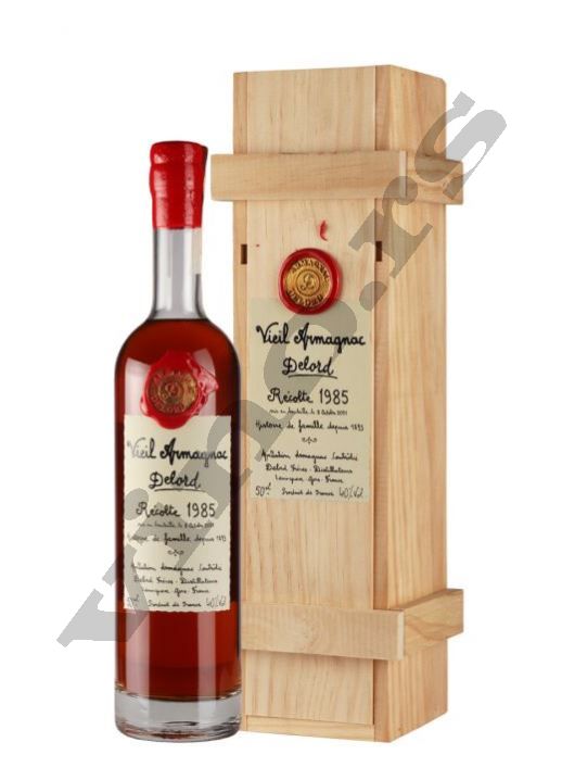 Delord Armagnac Recolte 1985 Wooden Box 0,5 L