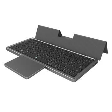 KF 8700 FOLDABLE WIRELESS KEYBOARD WITH TOUCHPAD AND POLYURETHANE CASE - BLACK