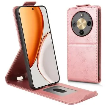 HONOR X70/X9D/MAGIC8 LITE VERTICAL FLIP CASE WITH STAND - ROSE GOLD