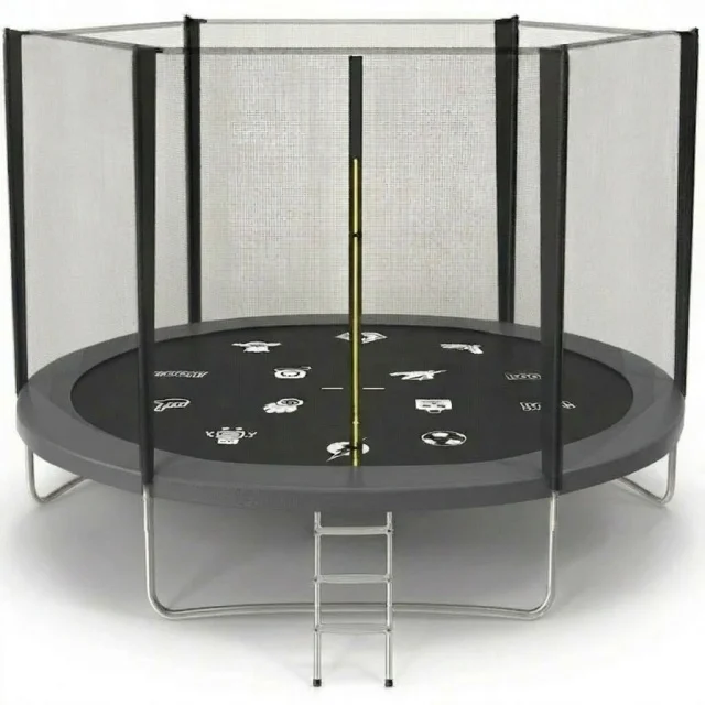 Siva trambolina 244cm Magic Moow sa zaštitnom mrežom i merdevinama ( QD244-GRY )