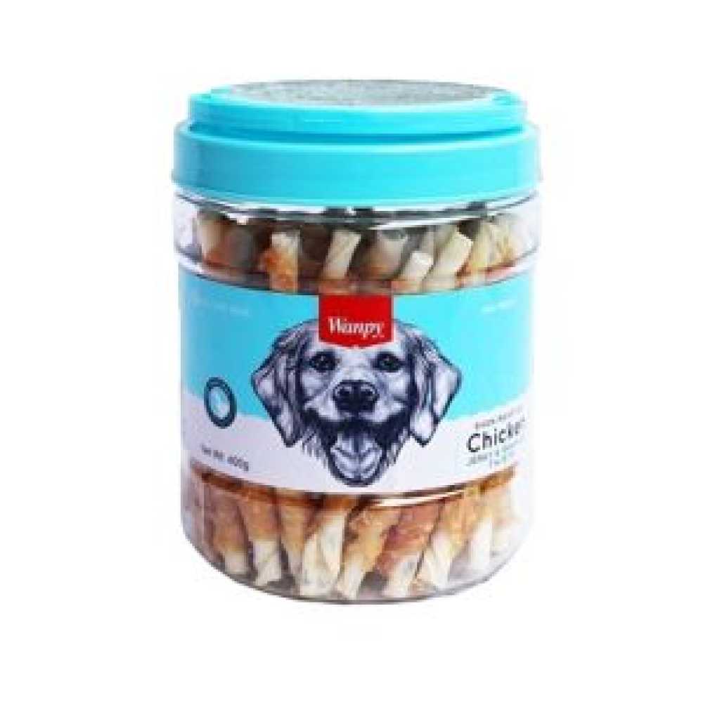 Wanpy Jerky & Rawhide twists Piletina u tegli 400g