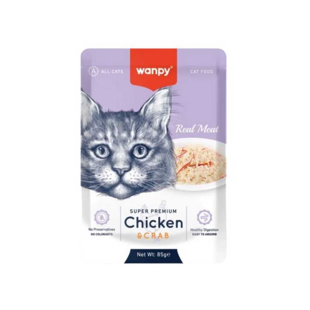 Wanpy Cat sos za mačke - Piletina i kraba 12x85g