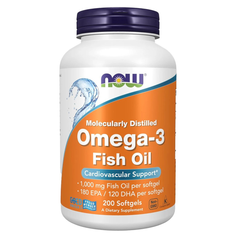 Omega 3 1000mg – 200 Softgels NOW FOODS