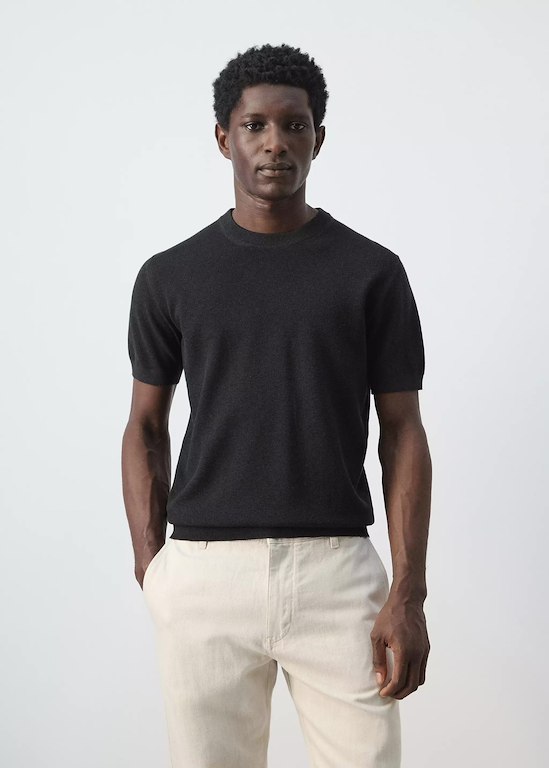 COTTON FINE-KNIT T-SHIRT