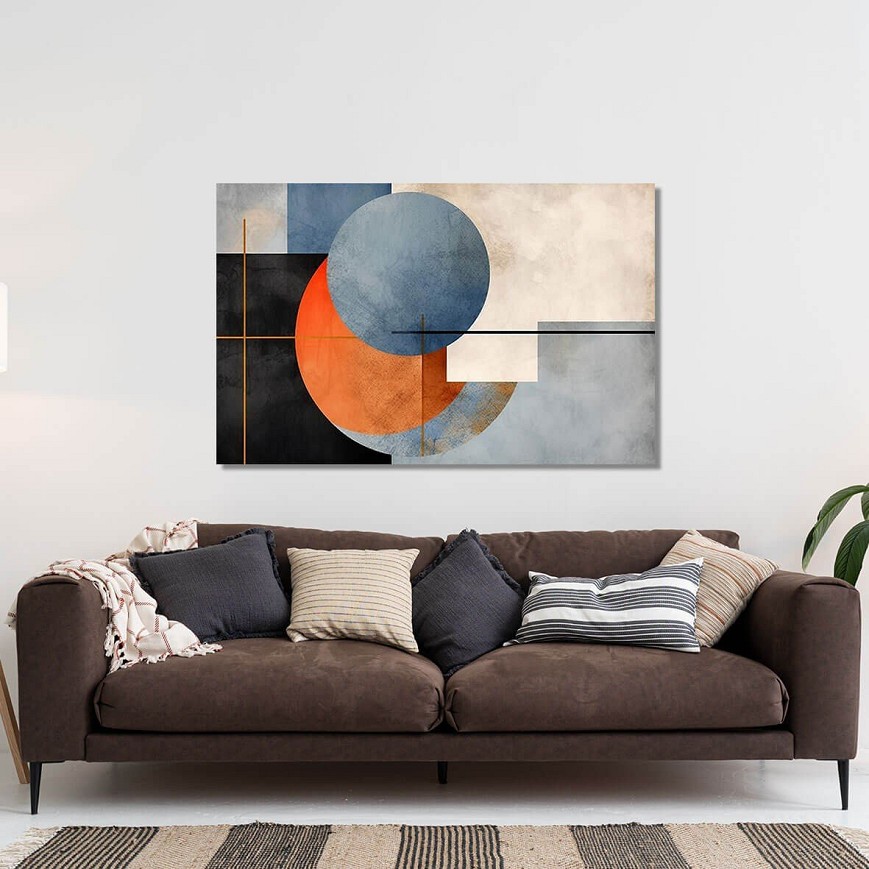 GEOMETRIC ORANGE GREY