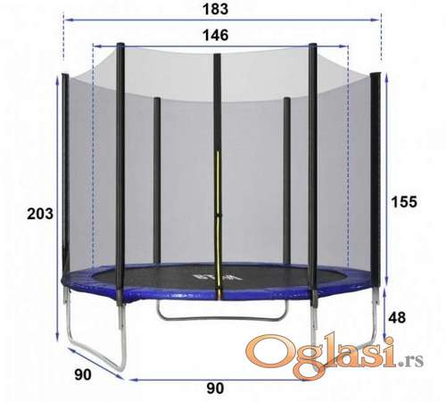 TRAMBOLINA 183cm i DELOVI