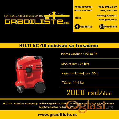 HILTI VC 40 usisivac - izdavanje