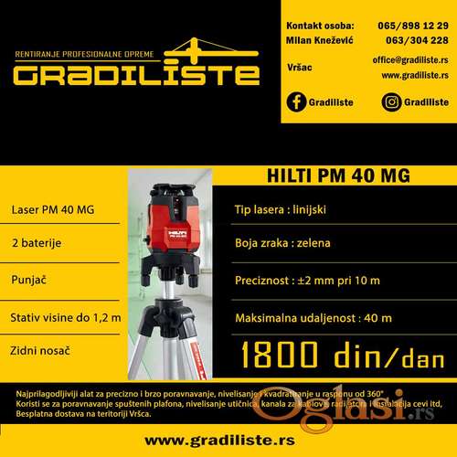 HILTI PM 40 - linijski laser - izdavanje