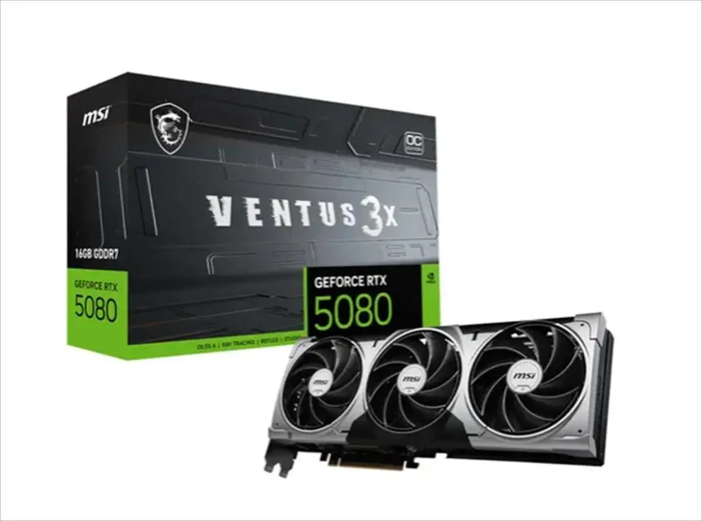 MSI Grafička kartica RTX 5080 Ventus 3X OC 16GB GDDR7 HDMI 3xDP V531-095R