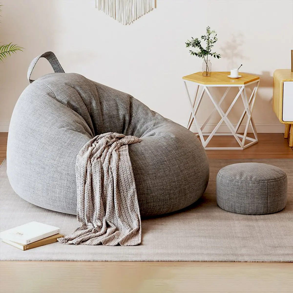 Lazy Bean Bag - Udobna Lazy Bag fotelja sa tabureom u setu