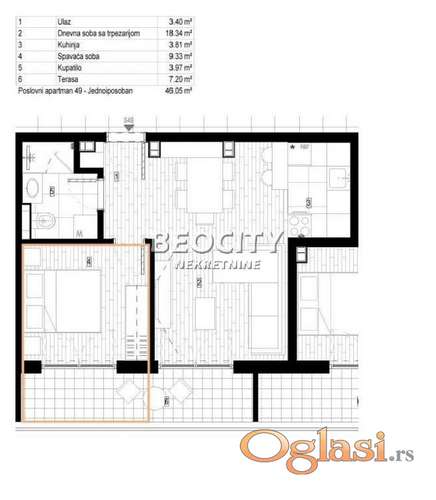 Surčin, Radiofar, Autoput za Zagreb, 1.5, 46m2