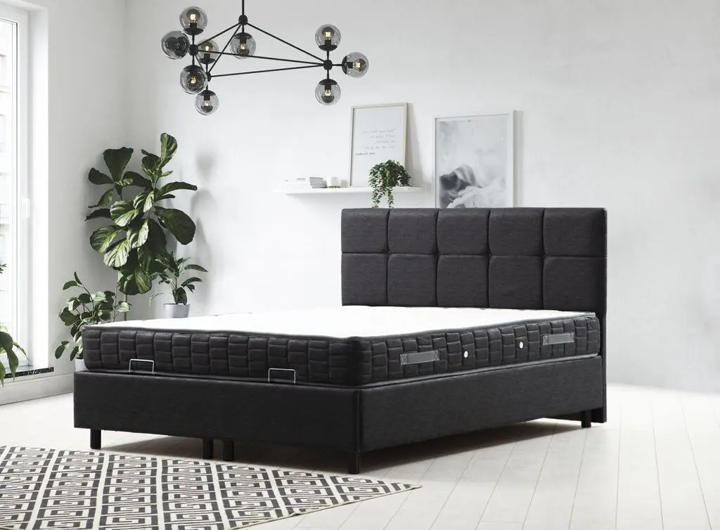 Hanah Home Krevet sa uzglavljem Vitalia, 90x114x190 cm, Antracit