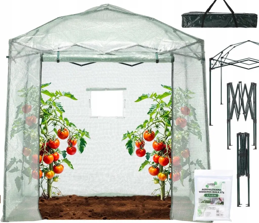Sklopivi baštenski staklenik 2x1,37x2,34 m, zeleni, sa torbom