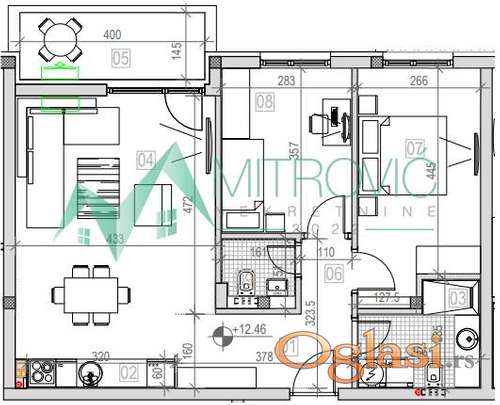 Sremska Kamenica. 69m2. Trosoban stan sa povratom PDV-a!