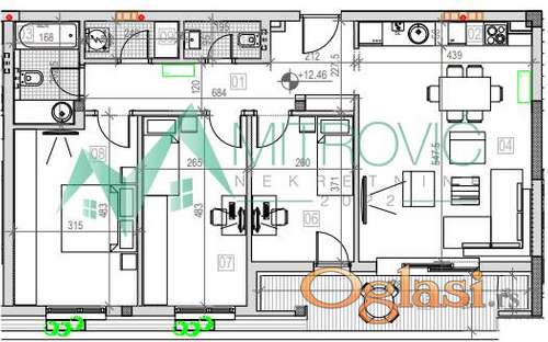 Sremska Kamenica. 91m2. Troiposoban stan sa povratom PDV-a!
