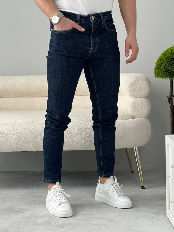 Muške slim fit farmerke (jeans) sa elastinom – teget boja