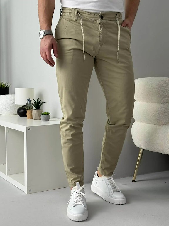 Muške slim fit chino pantalone – učkur i elastičan pojas