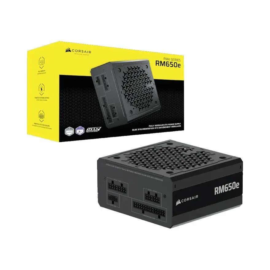 Corsair Napajanje RMe RM650e 650W, ATX 3.1, PCIe 5.1, modularno, 80+GOLD, crna