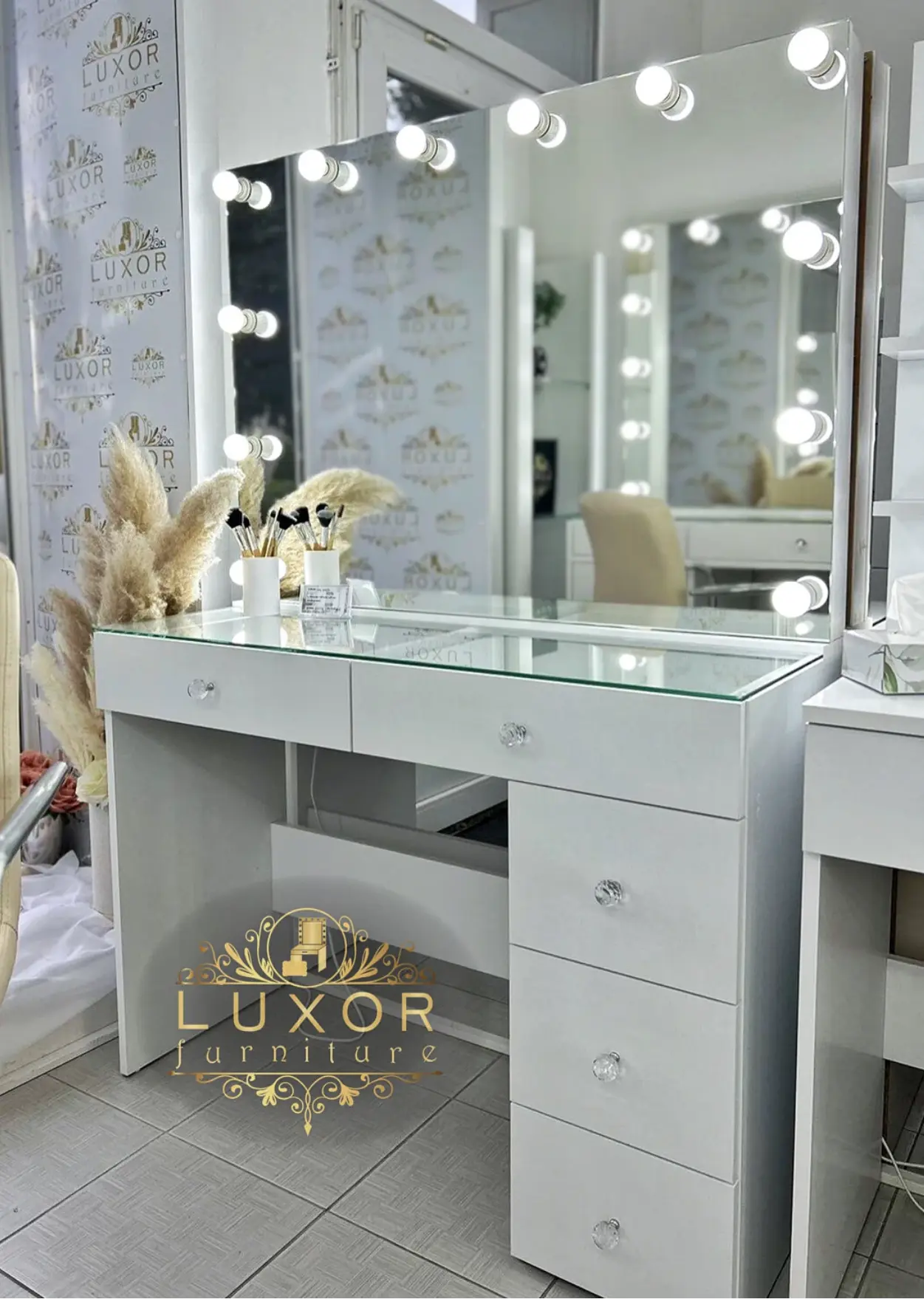 Luxor Furniture Sto za šminkanje Lux 210/2, Beli