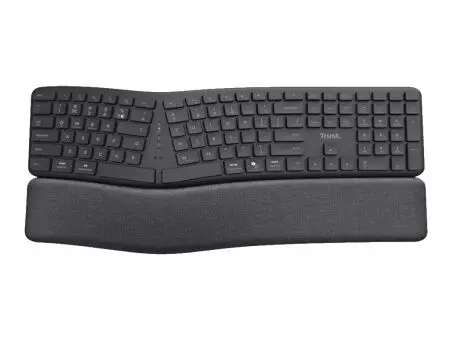 Bežična tastatura Trust Keyra, američki raspored, USB-C, USB-A, Bluetooth, crna