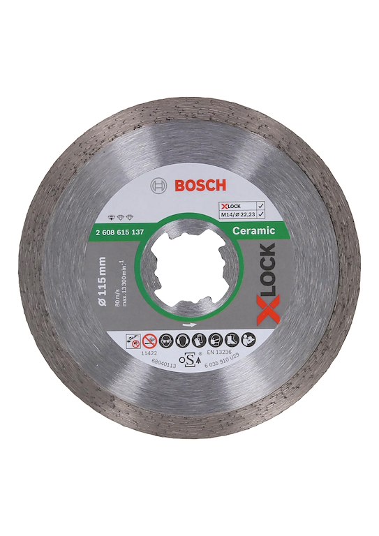 Bosch Dijamantska rezna ploča X-LOCK Standard for Ceramic 2608615137, 115 x 22.23 x 1.6 x 7 mm