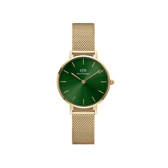 Daniel Wellington DW00100479 ženski sat Petite Gold Tone Mesh Band Sunray Emerald Green Dial 28mm