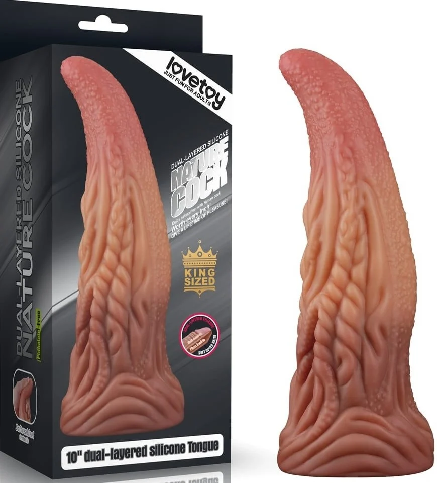 Animal Style Silikonski Dildo | Tongue Silicon Dildo 25 cm