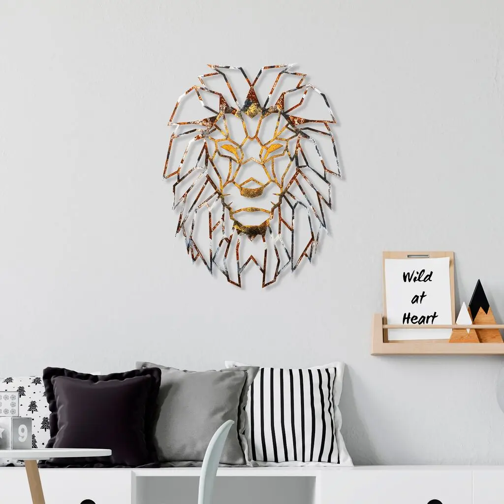 Wallity Zidna dekoracija Lion-1, 40cmx50cm, Bakar