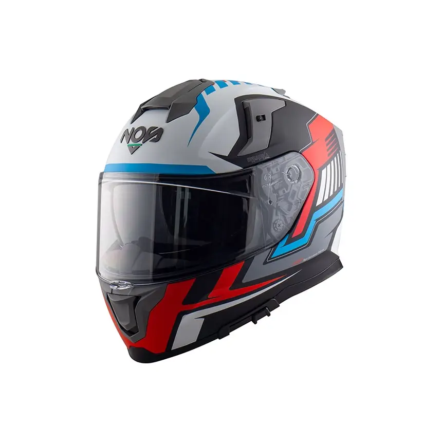 CASCO NOS NS-10 FULL FACE SONIC BLUE RED MATT L
