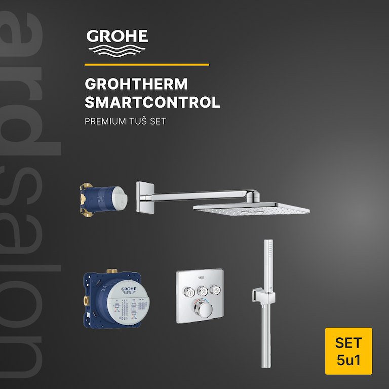 Grohe Grohtherm SmartControl termostatski ugradni set sa kvadratnom ružom chrome 34706000