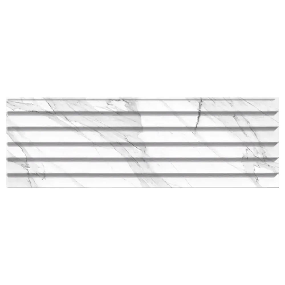 Super Ceramica Carrara Relieve Stripe Blanco Brillo 20×60