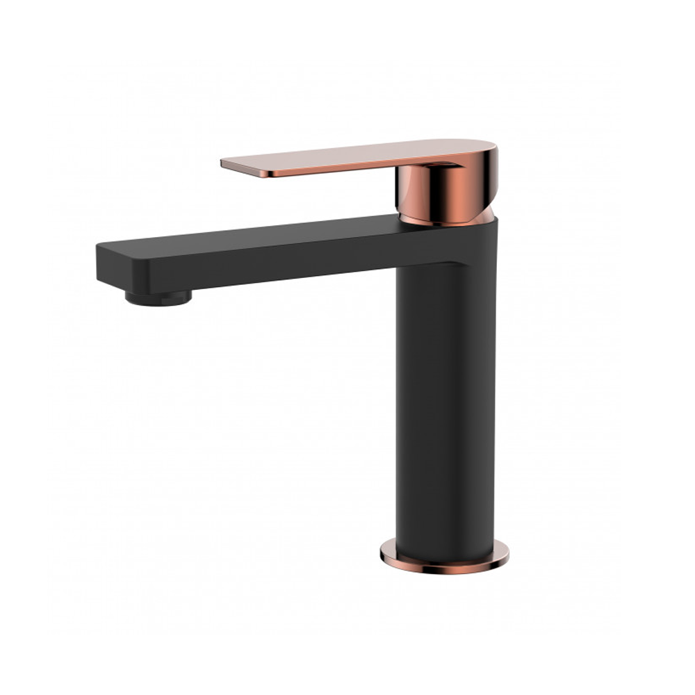 Copen Nook Baterija za lavabo mat crna / rose gold C-01-100MB/RG